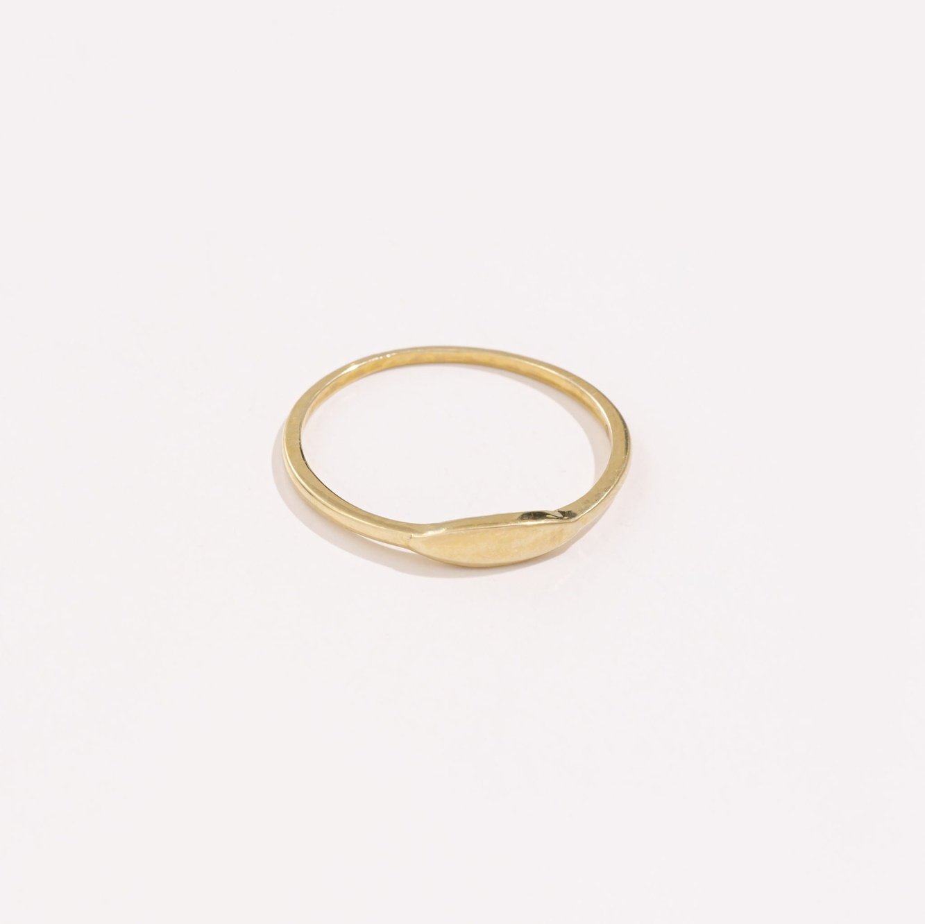 Mini Signet Ring | 10k solid yellow gold | mini oval signet | 1mm band ...